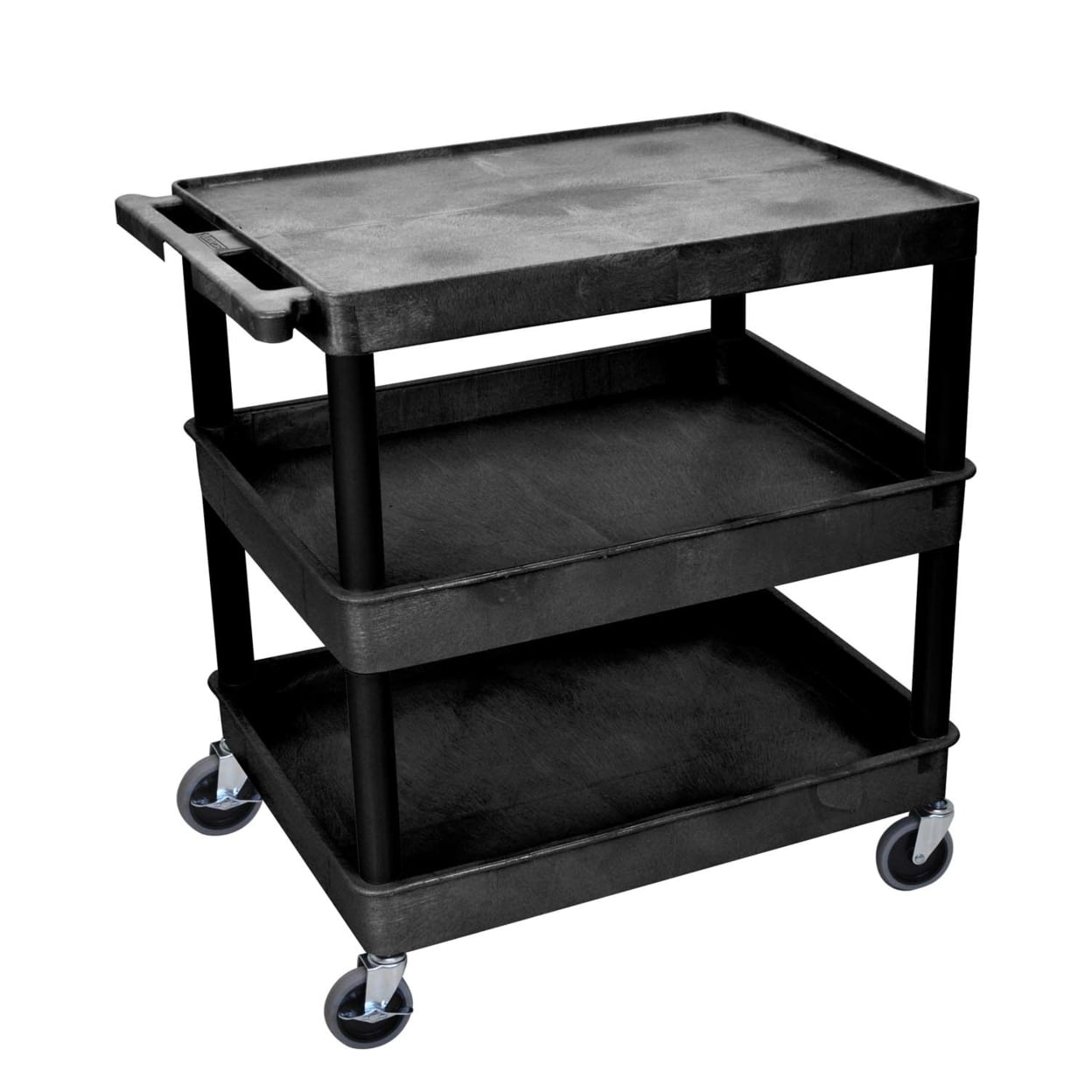Offex OF-TC211-B - Large Flat Top and Tub Middle/Bottom Shelf Cart ...
