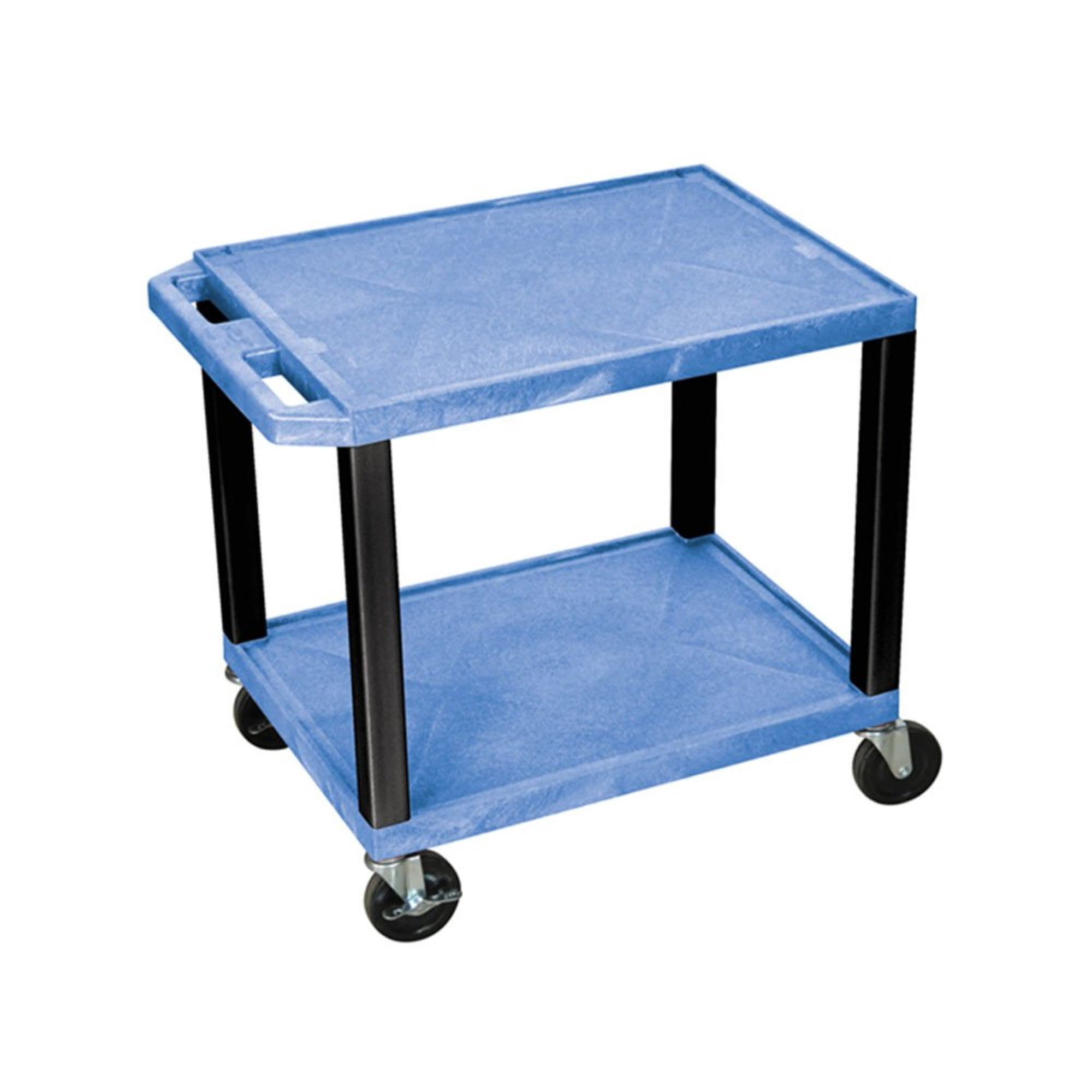 Offex OF-WT26BUE Multipurpose 26" Two Shelves A/V Utility Cart - Blue ...