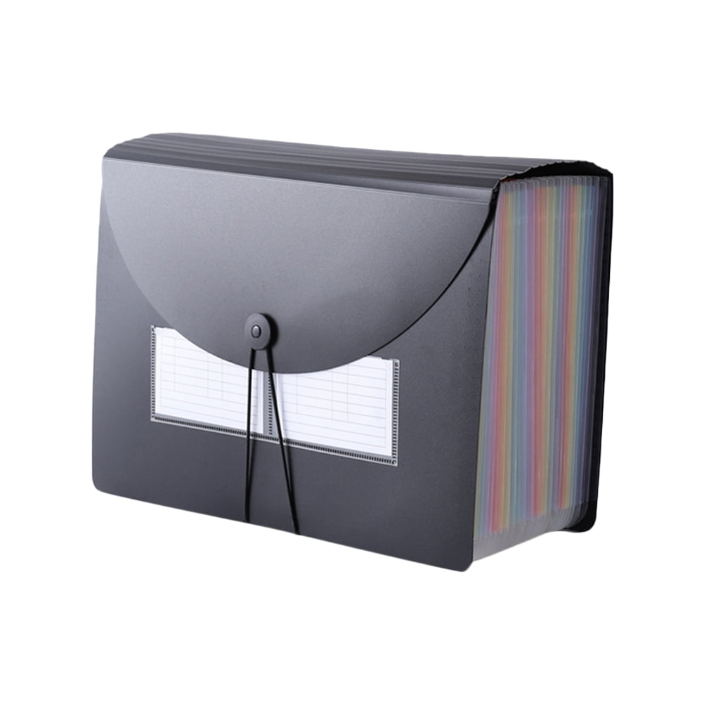 Black Accordion File Organizer for Storage Made of Plastic Suitable for ...