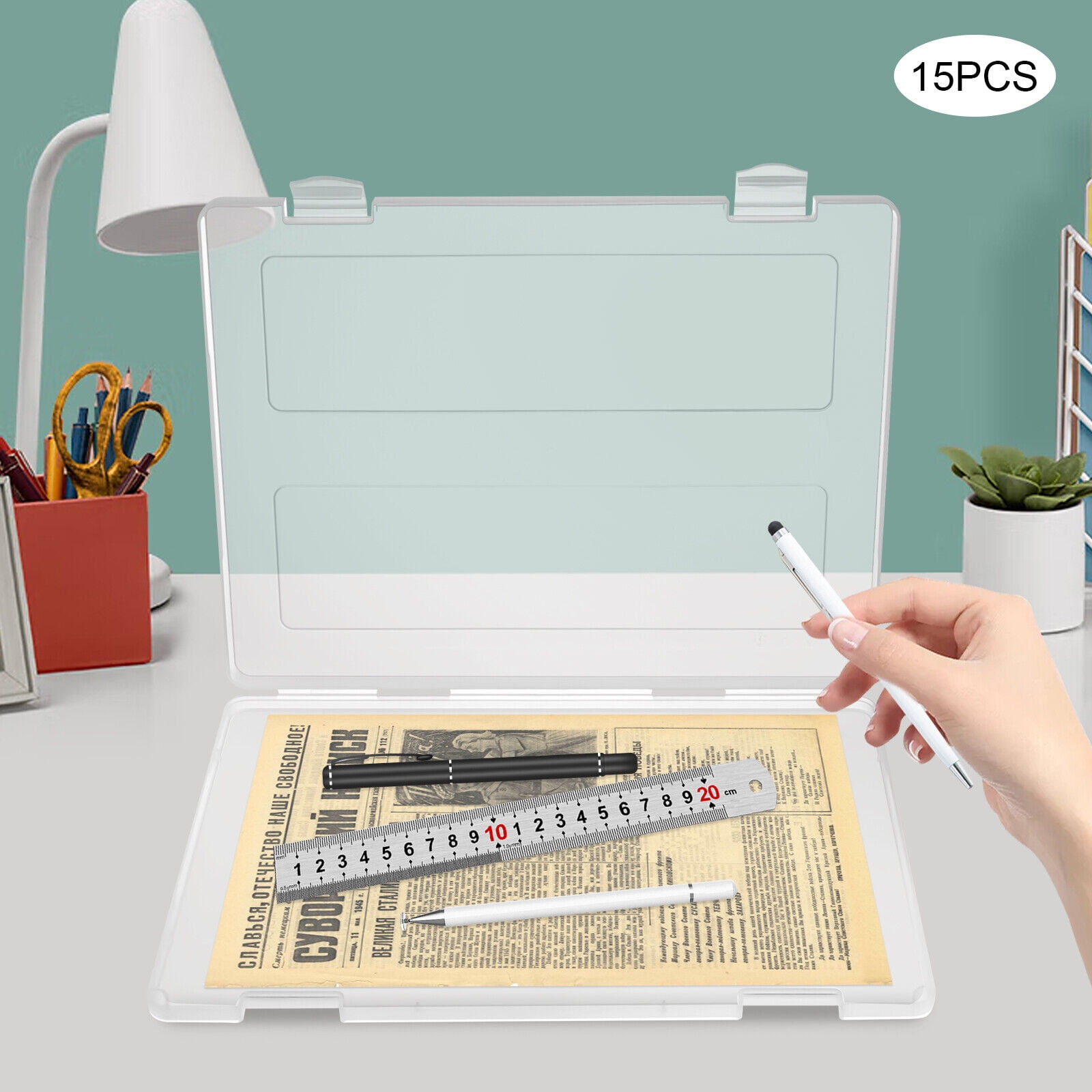 Office Accessory PP Clear Snap-tight Design File Box, Document ...