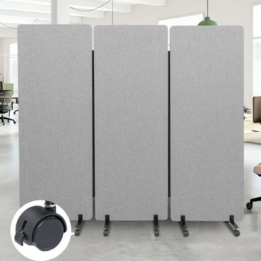 VIVO T-Shaped Desk Privacy Standing Screen, Modern Office Cubicle ...