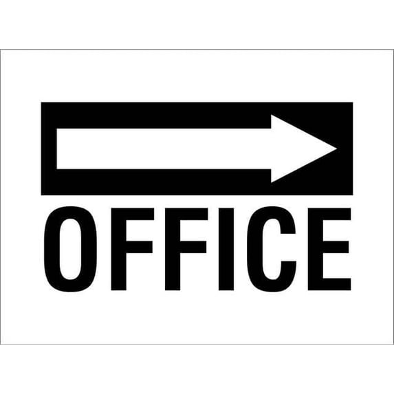 Office Arrow Right Sign Rust-Free Aluminum 12-In x 8-In Indoor Outdoor ...