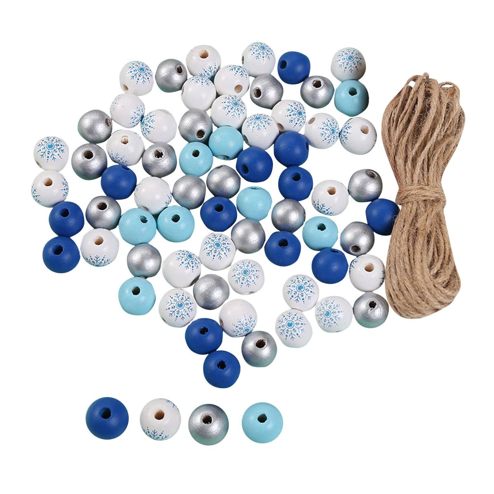 Office Cabinet200PCS Christmas Wooden Bead Snowflake Beads DIY ...