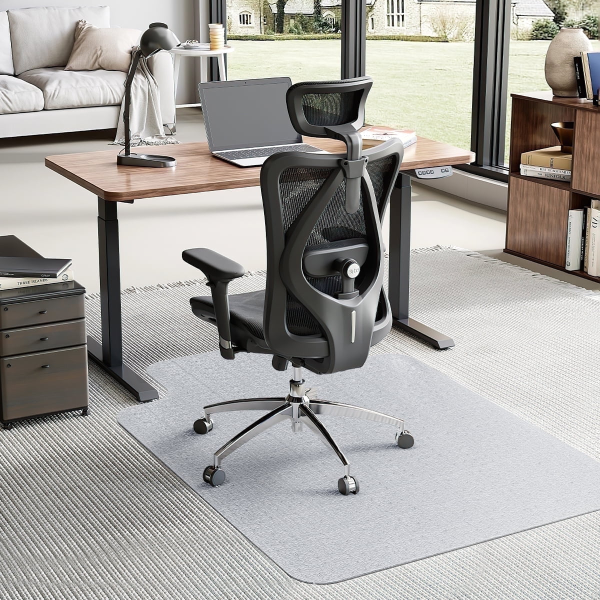 "Large Non-Slip Office Carpet Chair Mat with Lip, 45"" x 53"", Computer ...