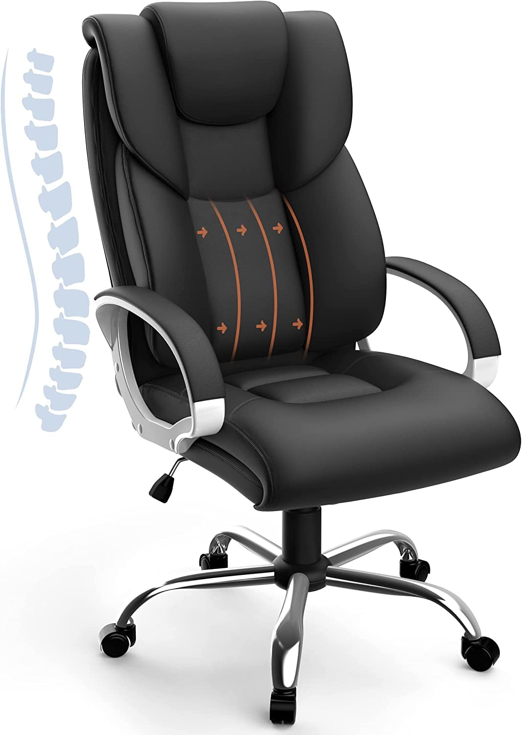Office Chair, 350lbs Executive Leather Chair Home Office Desk Chairs ...