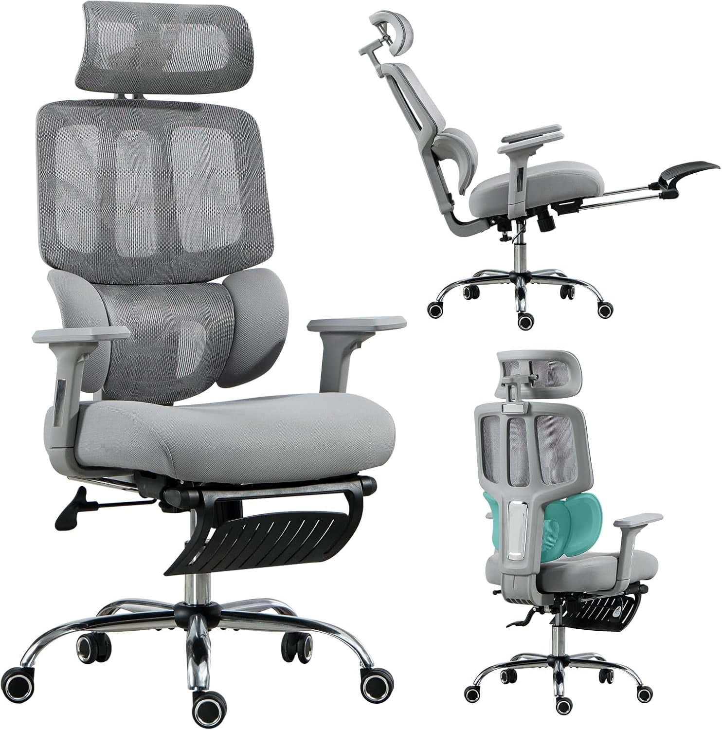 Office Chair 500LBS Heavy Duty Computer Chair with Footrest - Ergonomic ...