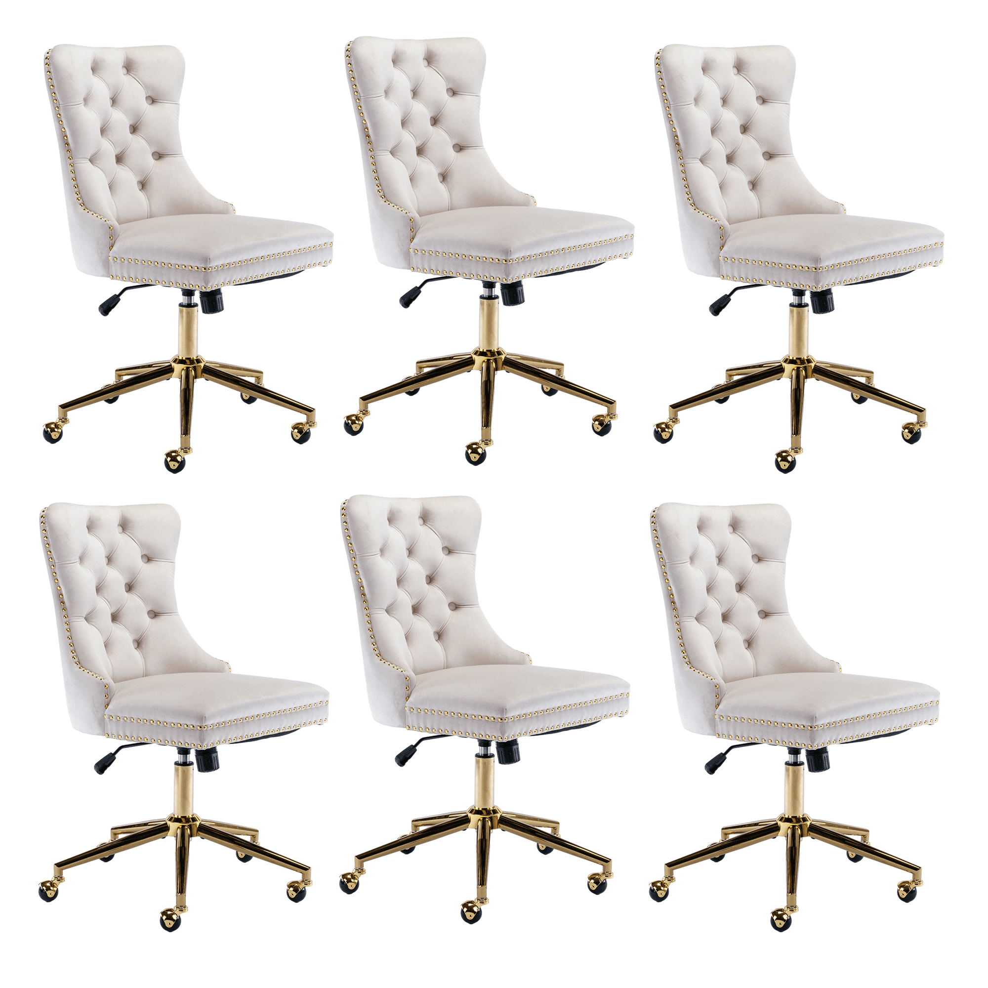 Office Chair, Accent Chairs with Nailhead Trim, Velvet Fabric Dining ...