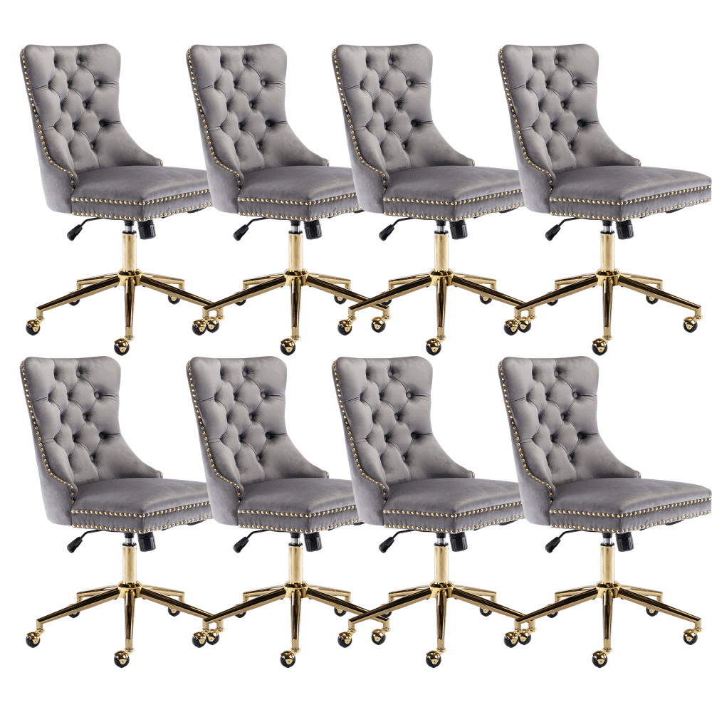 Office Chair, Accent Chairs with Nailhead Trim, Velvet Fabric Dining ...