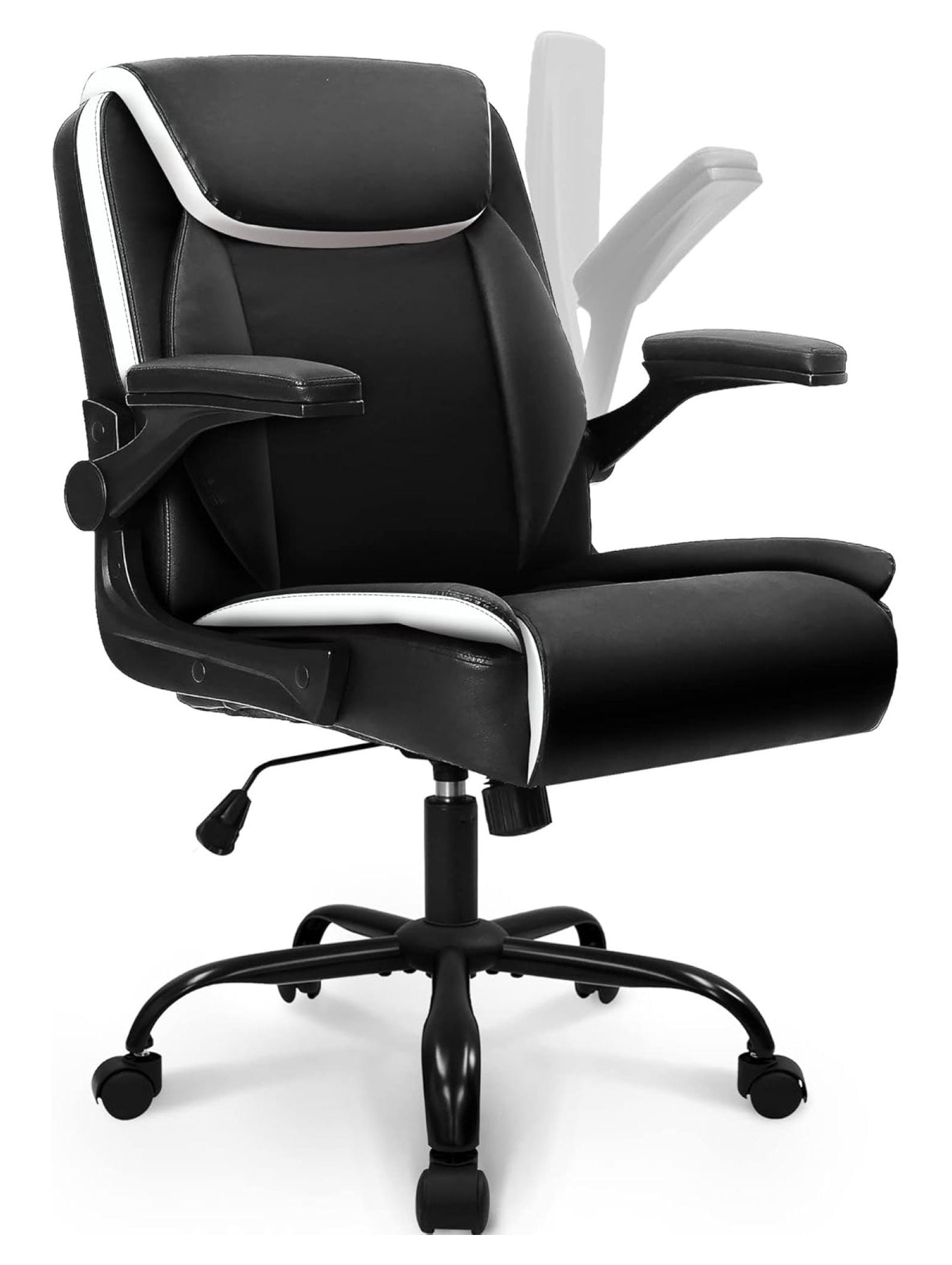 Office Chair Adjustable Desk Chair Back Executive Comfortable PU ...