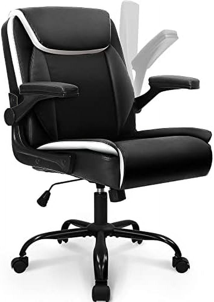 Office Chair Adjustable Desk Chair Mid Back Executive Comfortable PU ...