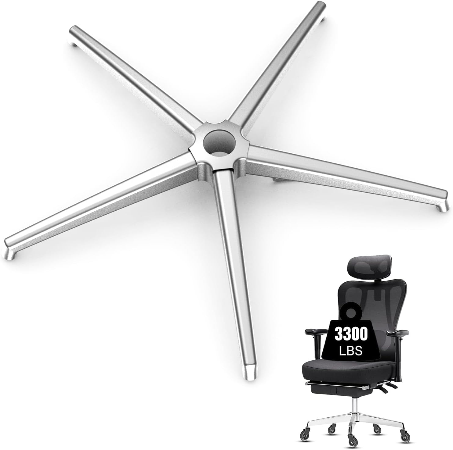 Office Chair Base Replacement (3300 Lbs) - Heavy Duty Alloy Office ...