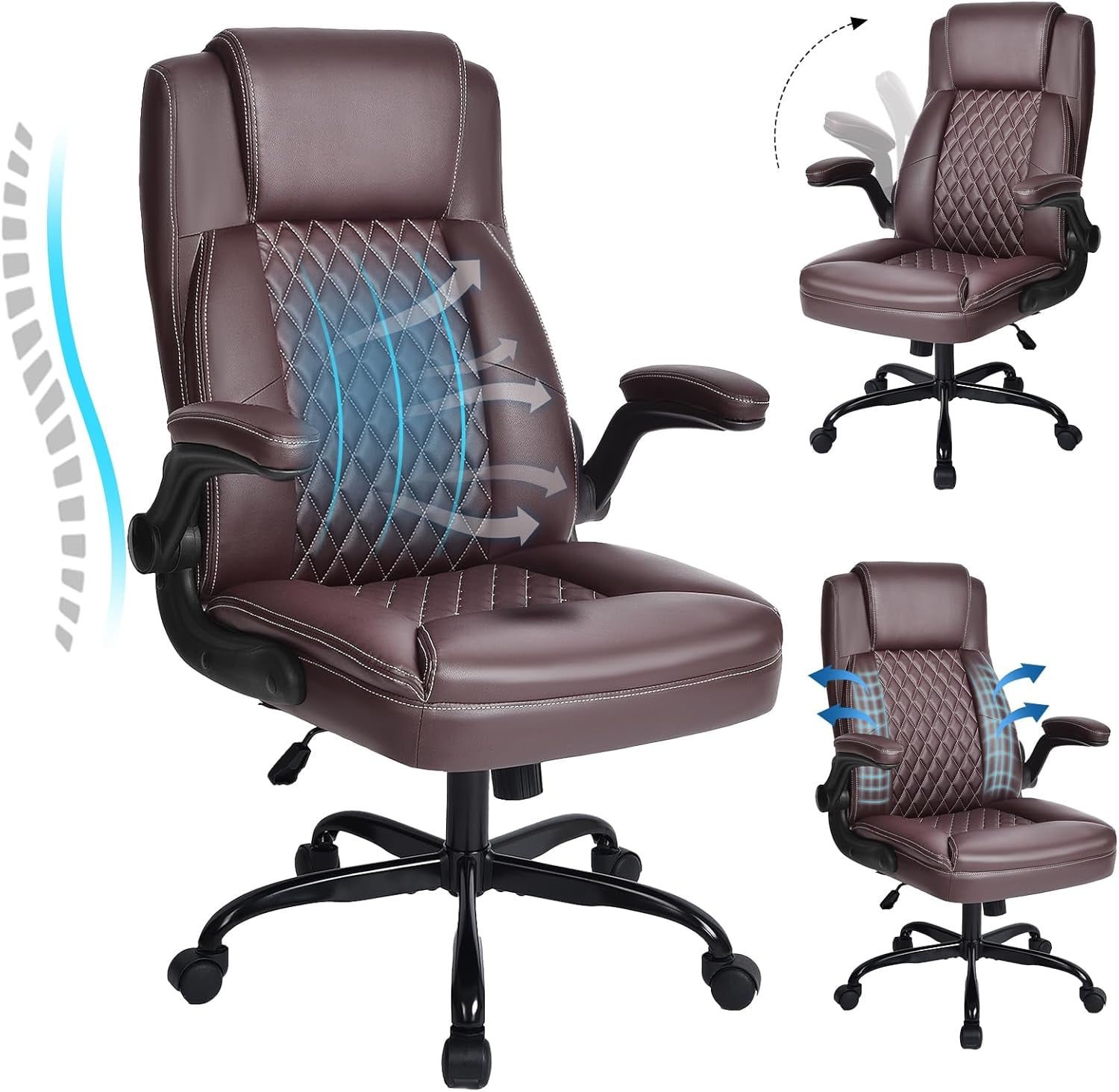 Office Chair, Big and Tall Ergonomic Office Chair Executive Home Office ...