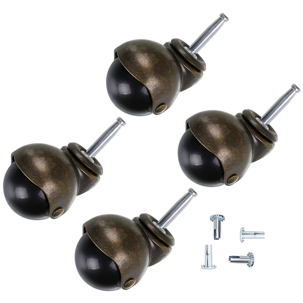 Office Chair Caster Antique Gold Furniture Ball with Rod Wheel Set 4 ...