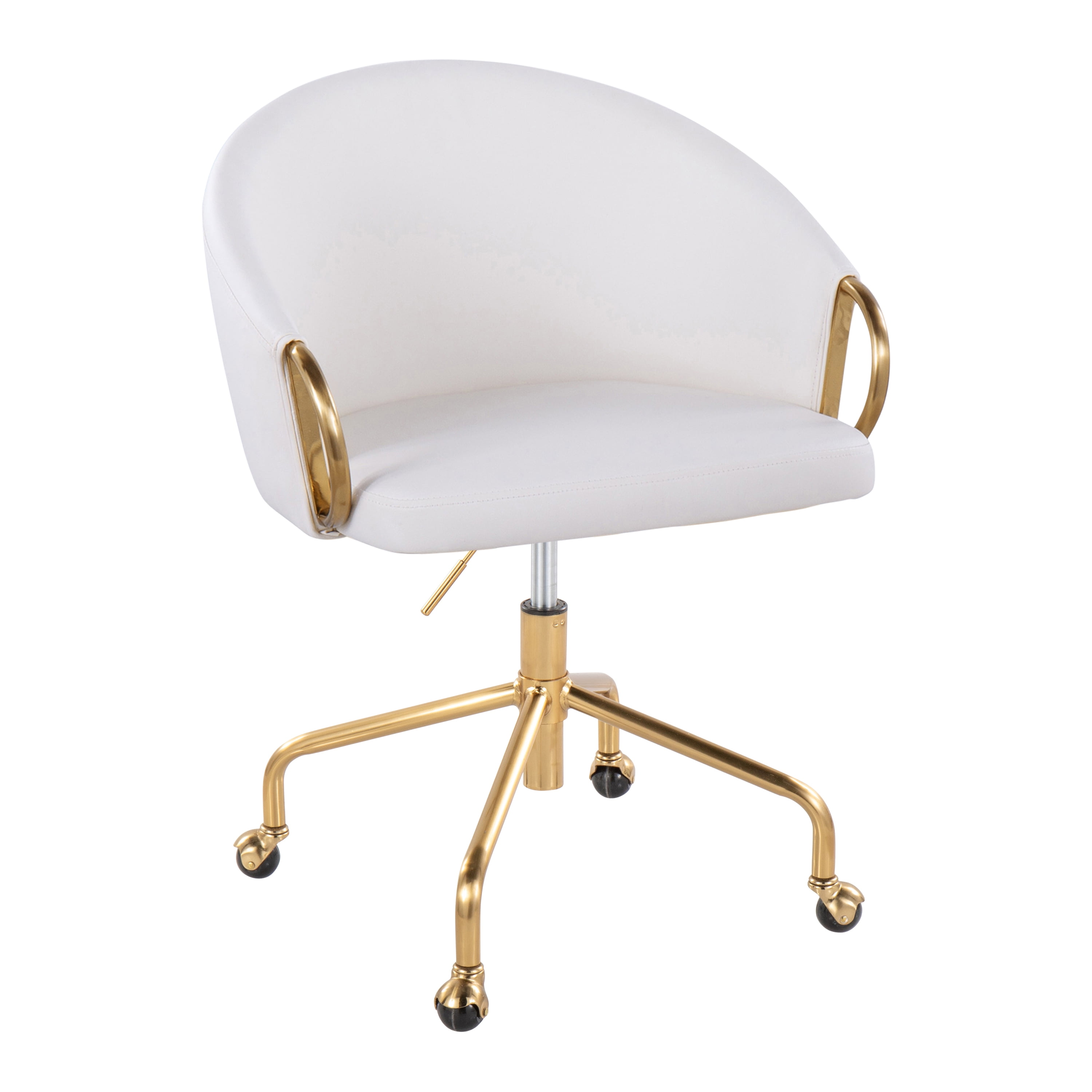 Office Chair Claire Contemporary/Glam Task Chair in Gold Metal and ...