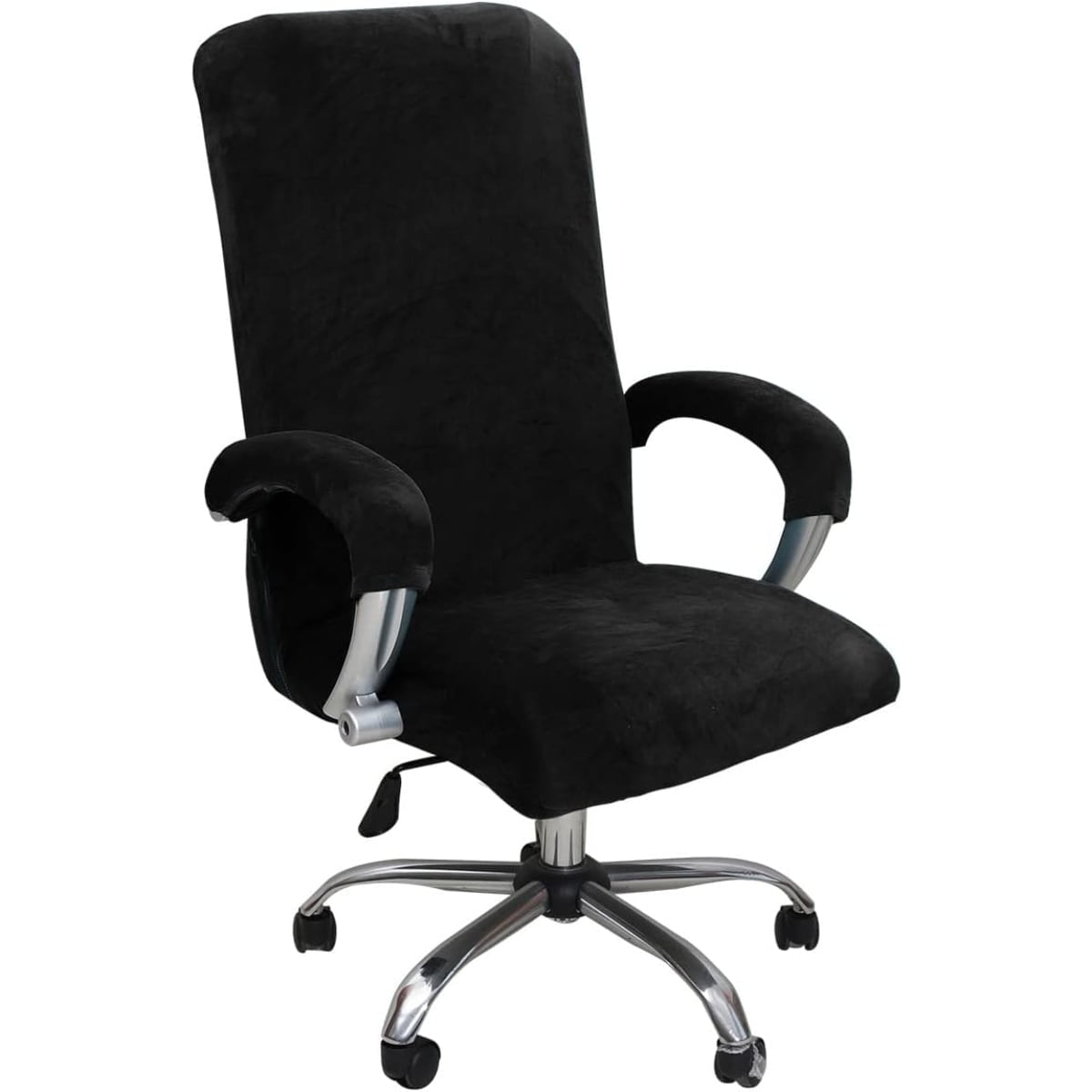 Office Chair Cover with Armrest Covers, Removable Velvet Plush Stretch ...