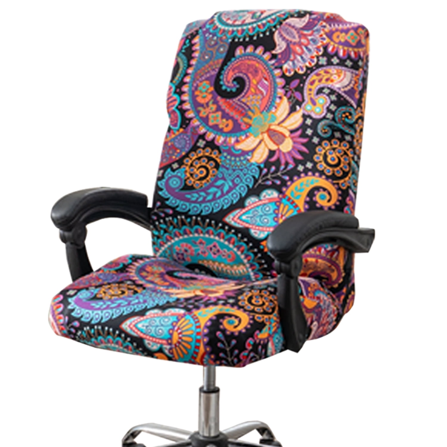Office Chair Cover Stretchable Printed Computer Chair Cover with Back ...