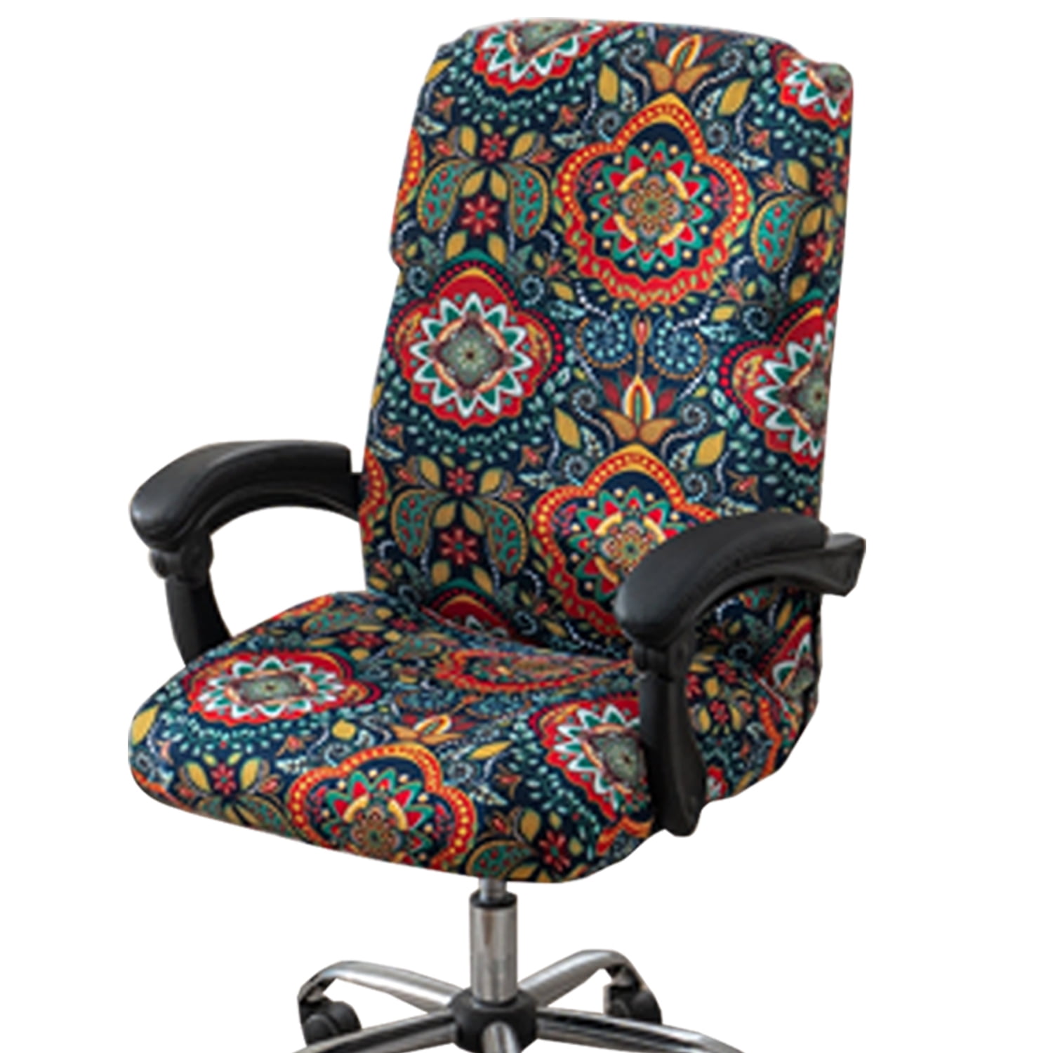 Office Chair Cover Stretchable Printed Computer Chair Cover with Back ...