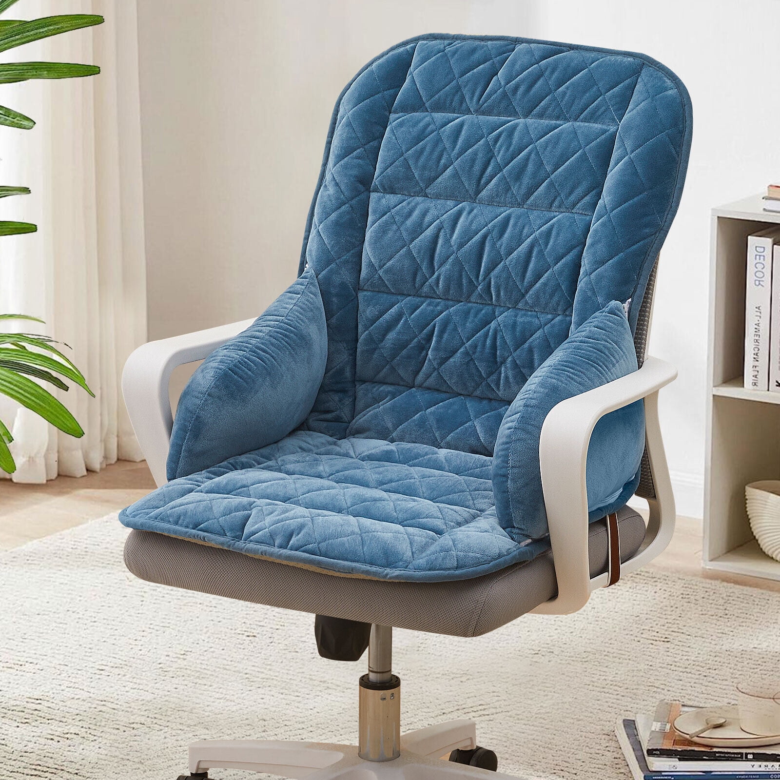 Office Chair Cushion One-Piece Thick Seat Cushion Padded with Backrest ...