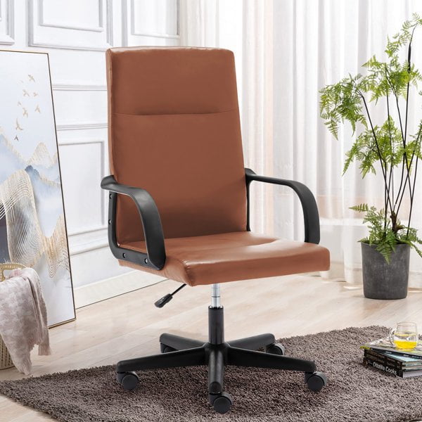 Office Desk Chair, Padded Upholstered High Back, Adjustable, Rolling ...