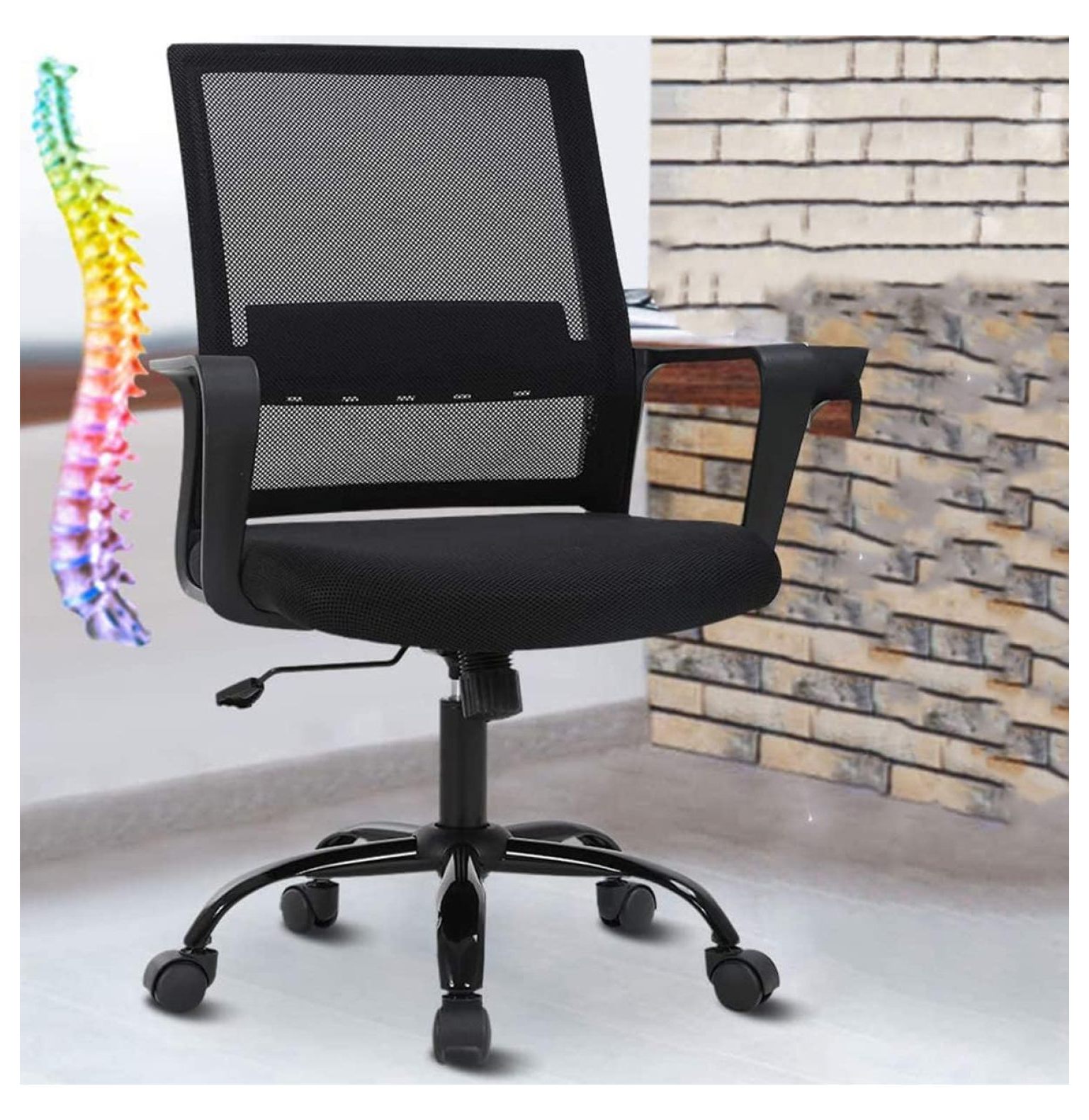 Office Chair Ergonomic Desk Chair Back Mesh Chair Swivel Rolling ...