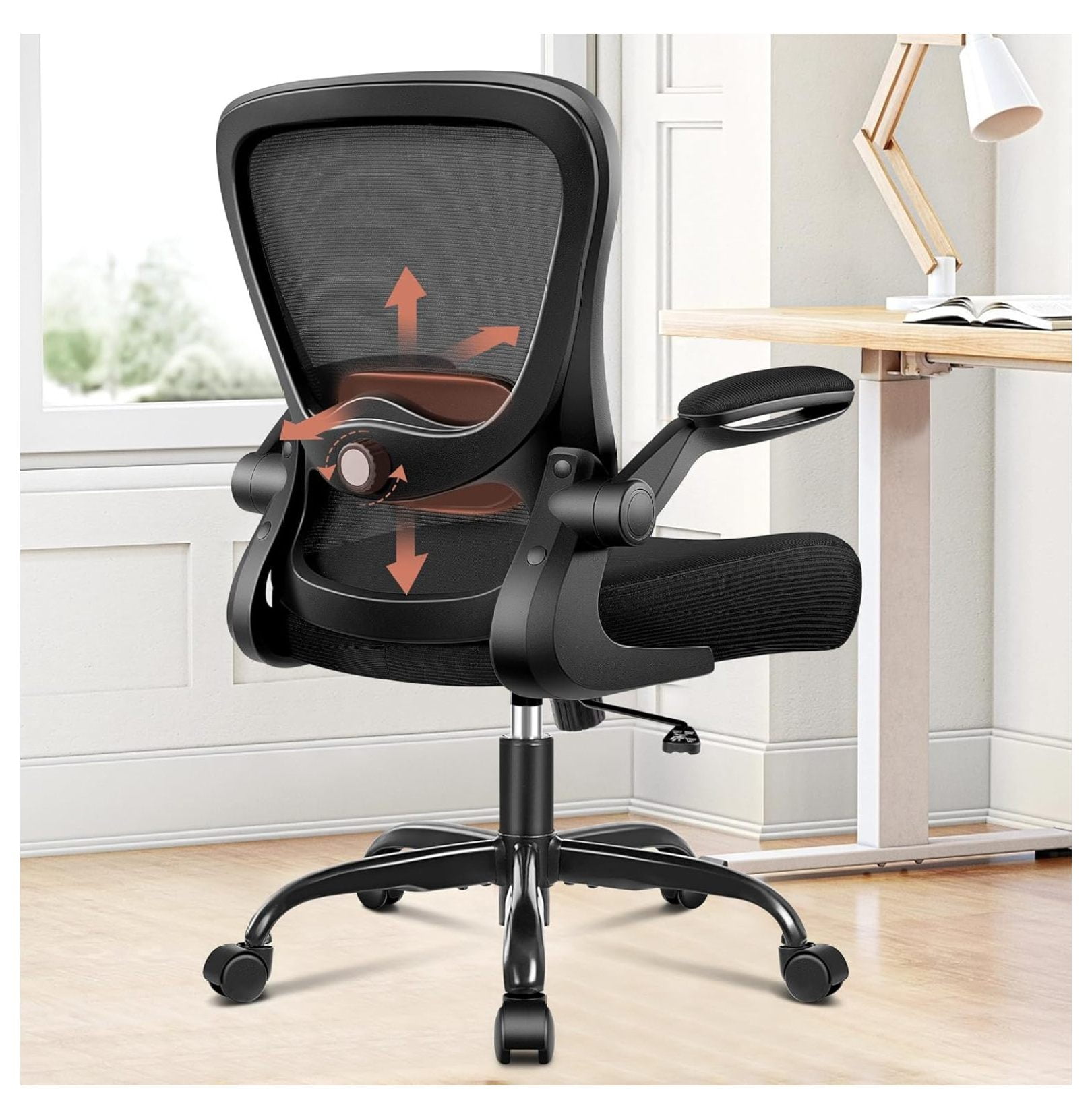 Office Chair, Ergonomic Desk Chair with Adjustable Lumbar Support ...