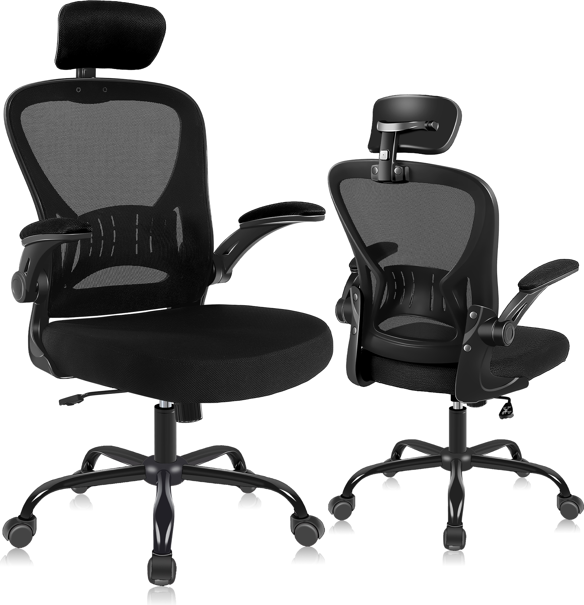 Smart Office Chair With Gaslift Adjustable Height, Black - Walmart.com