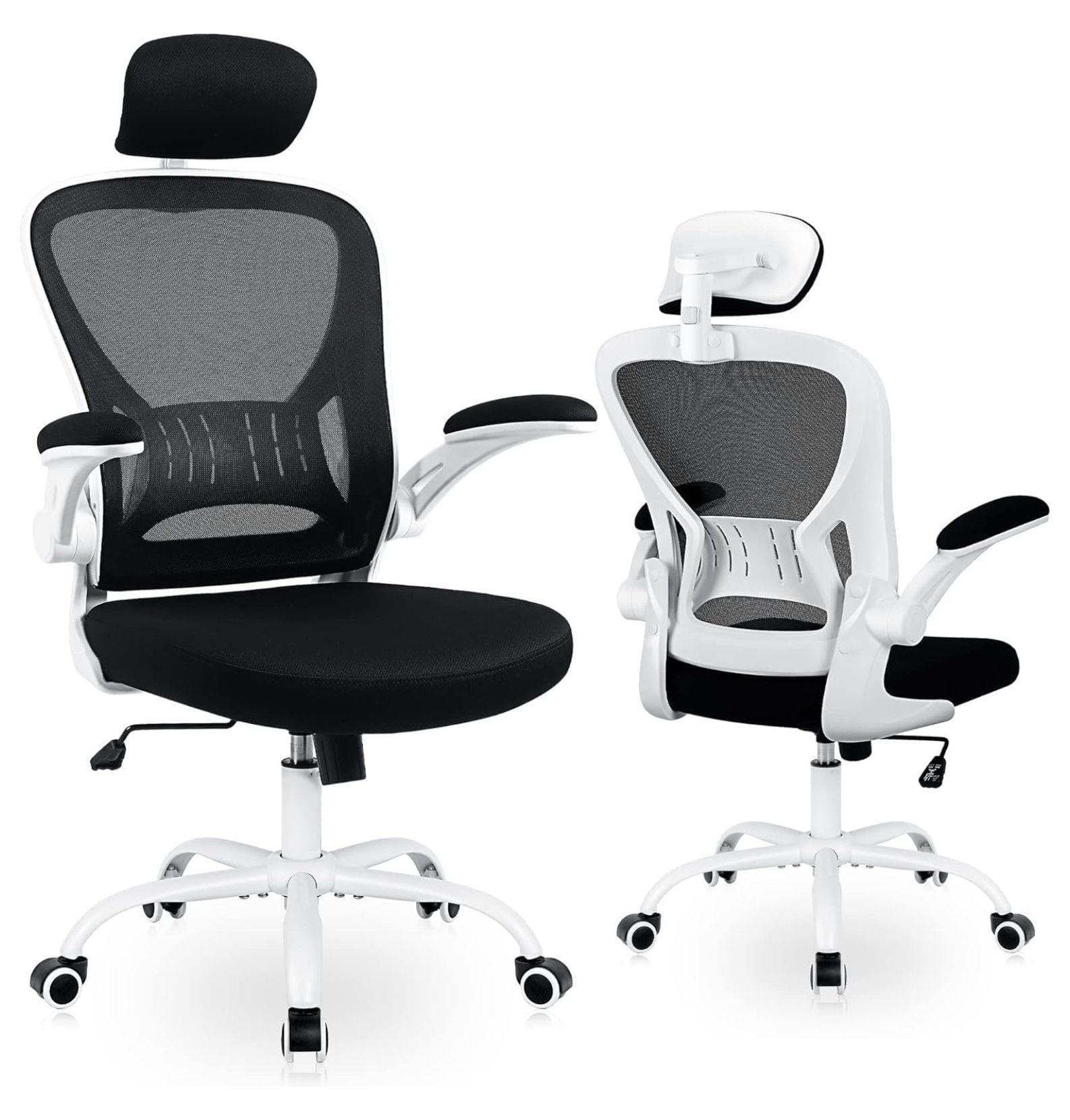 Office Chair Ergonomic Desk Chair Comfort Adjustable Height with Wheels ...