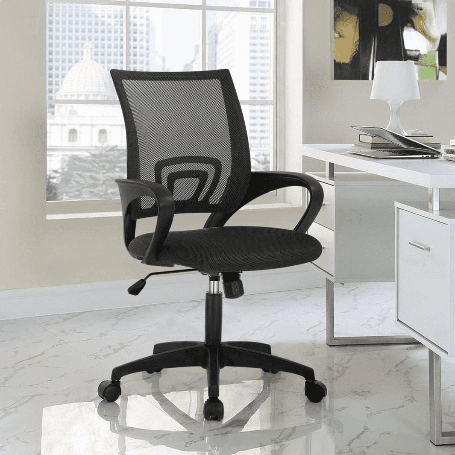 Office Chair Ergonomic Desk Chair Mid-Back Mesh Computer Chair with ...