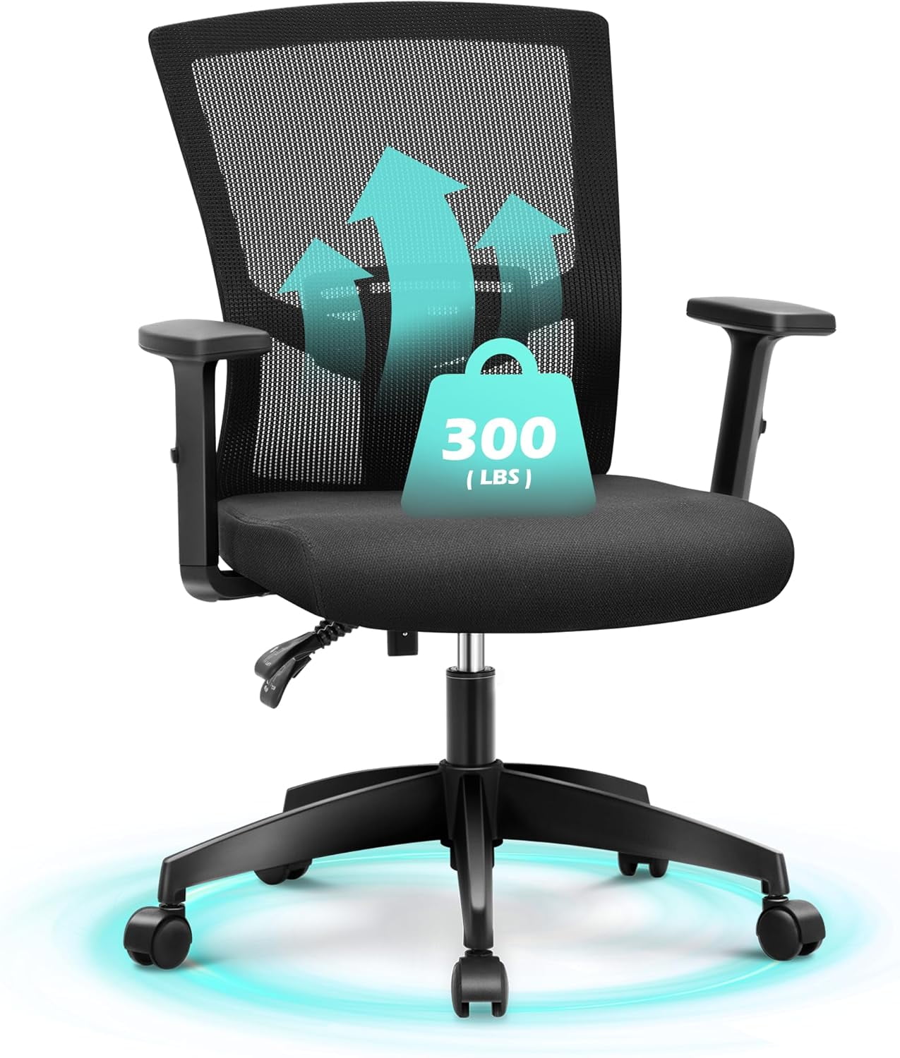 Office Chair Ergonomic Home Desk Chair Mid Back Mesh Computer Chair ...