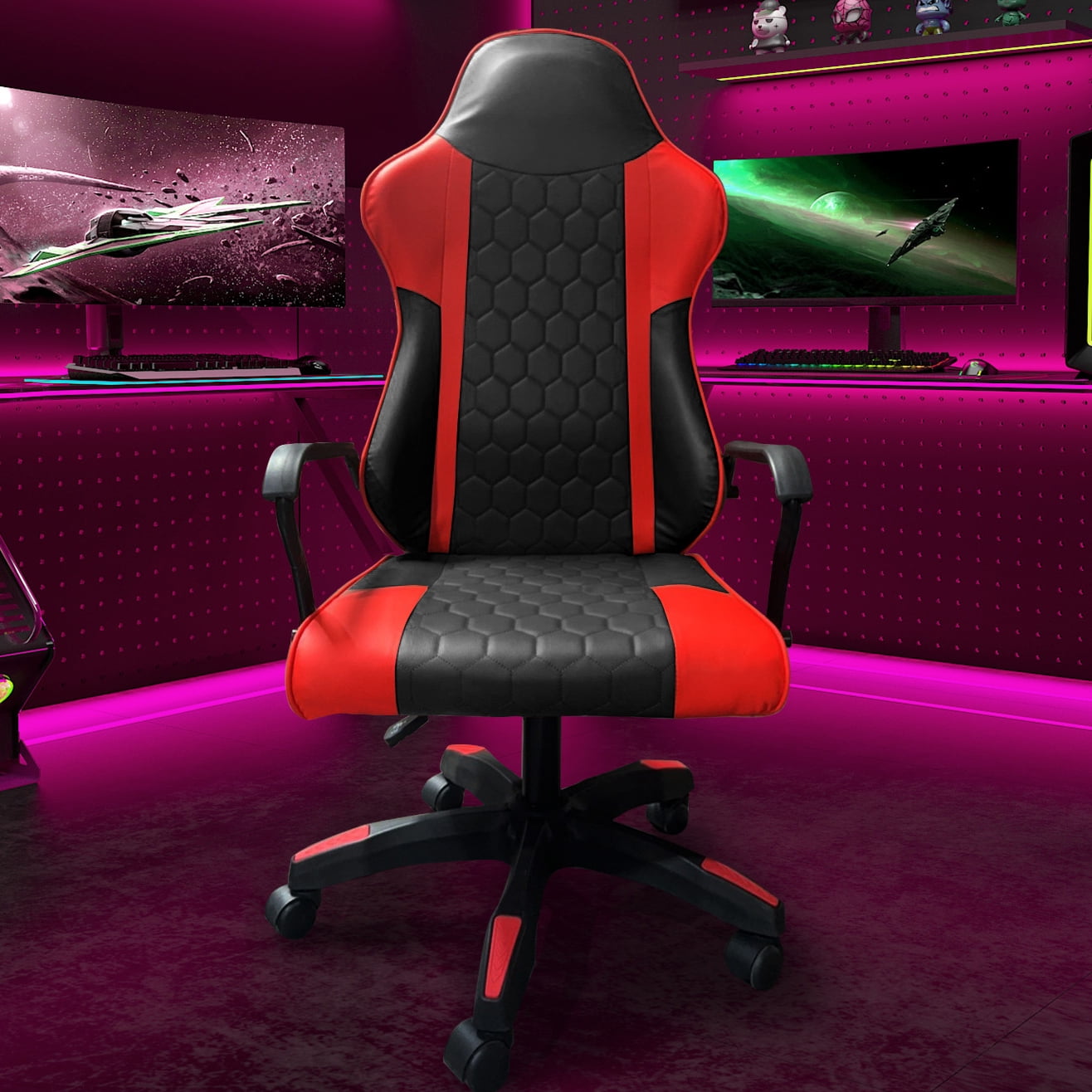 Yangming Ergonomic Gaming Chair with PU Leather, Adjustable Height ...