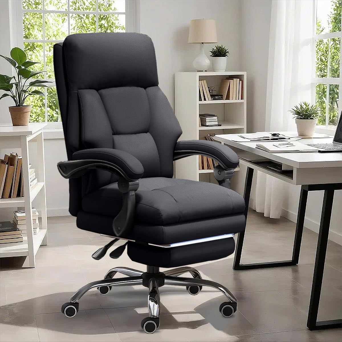 Office Chair Executive Desk Chair with Foot Rest High Back Computer ...