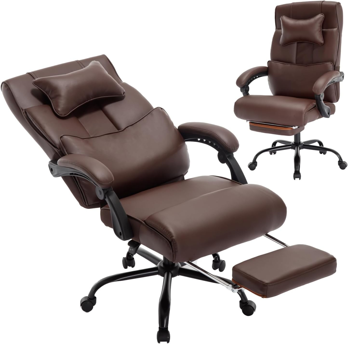 Office Chair with Foot Rest, High Back Ergonomic Reclining Executive ...