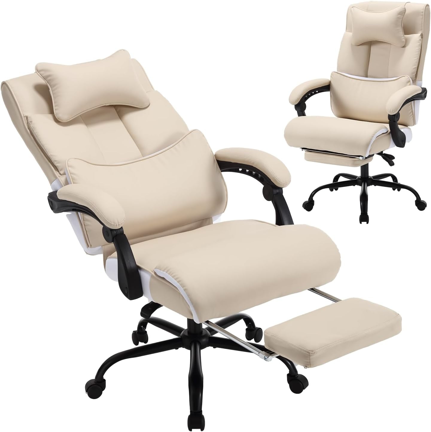 Office Chair with Foot Rest, High Back Ergonomic Reclining Executive ...