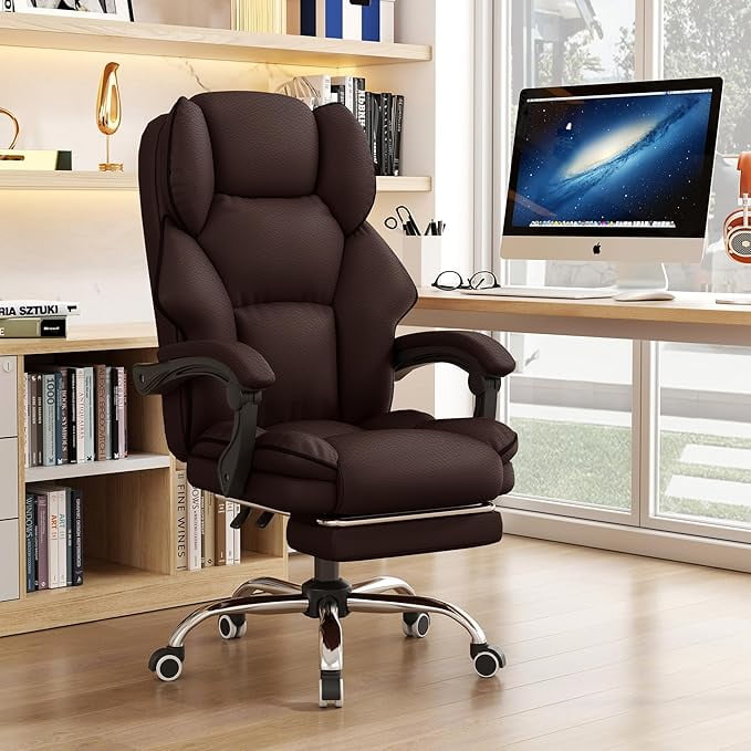Office Chair with Foot Rest Reclining Gaming Chair High Back Computer ...