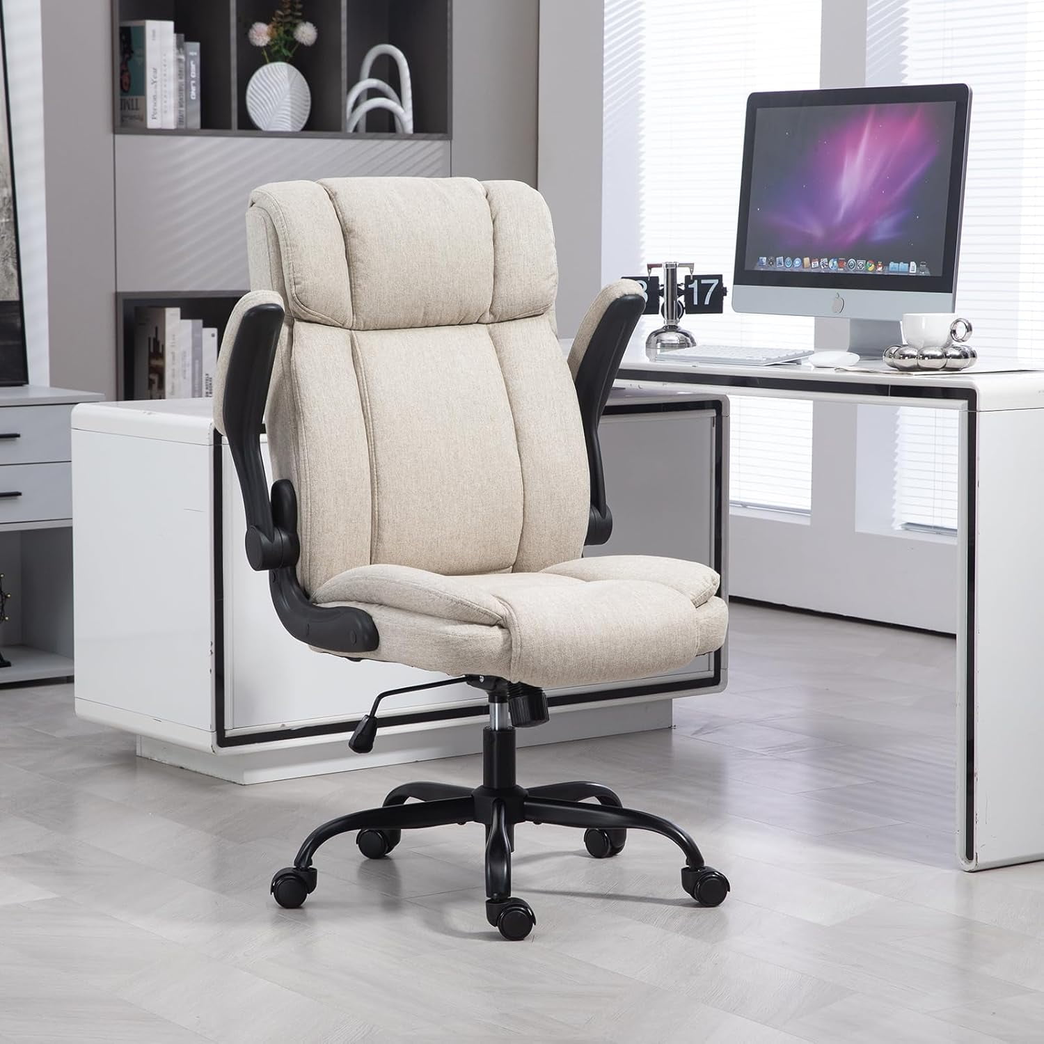Office Chair High Back Ergonomic Executive Chair Comfortable Fabric ...