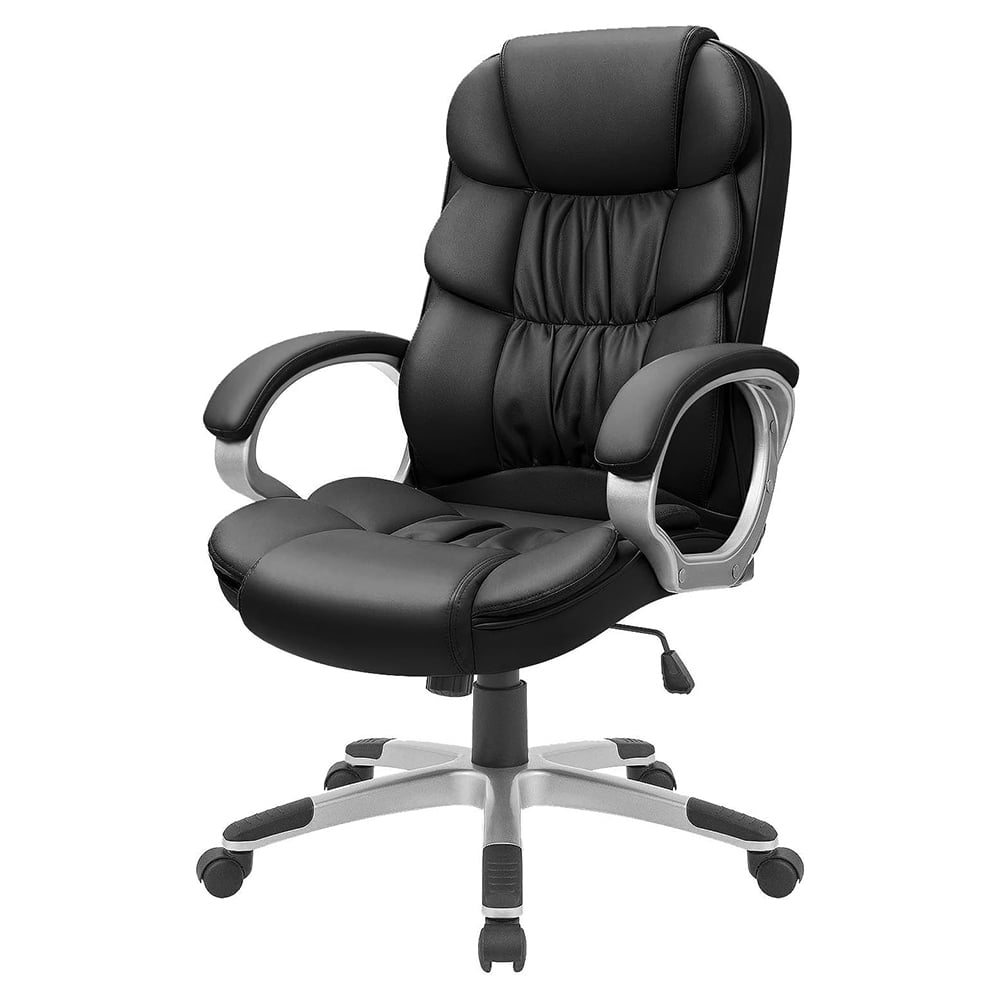 Leather High Back Executive Chair, Comfy Swivel Managerial Chair with ...