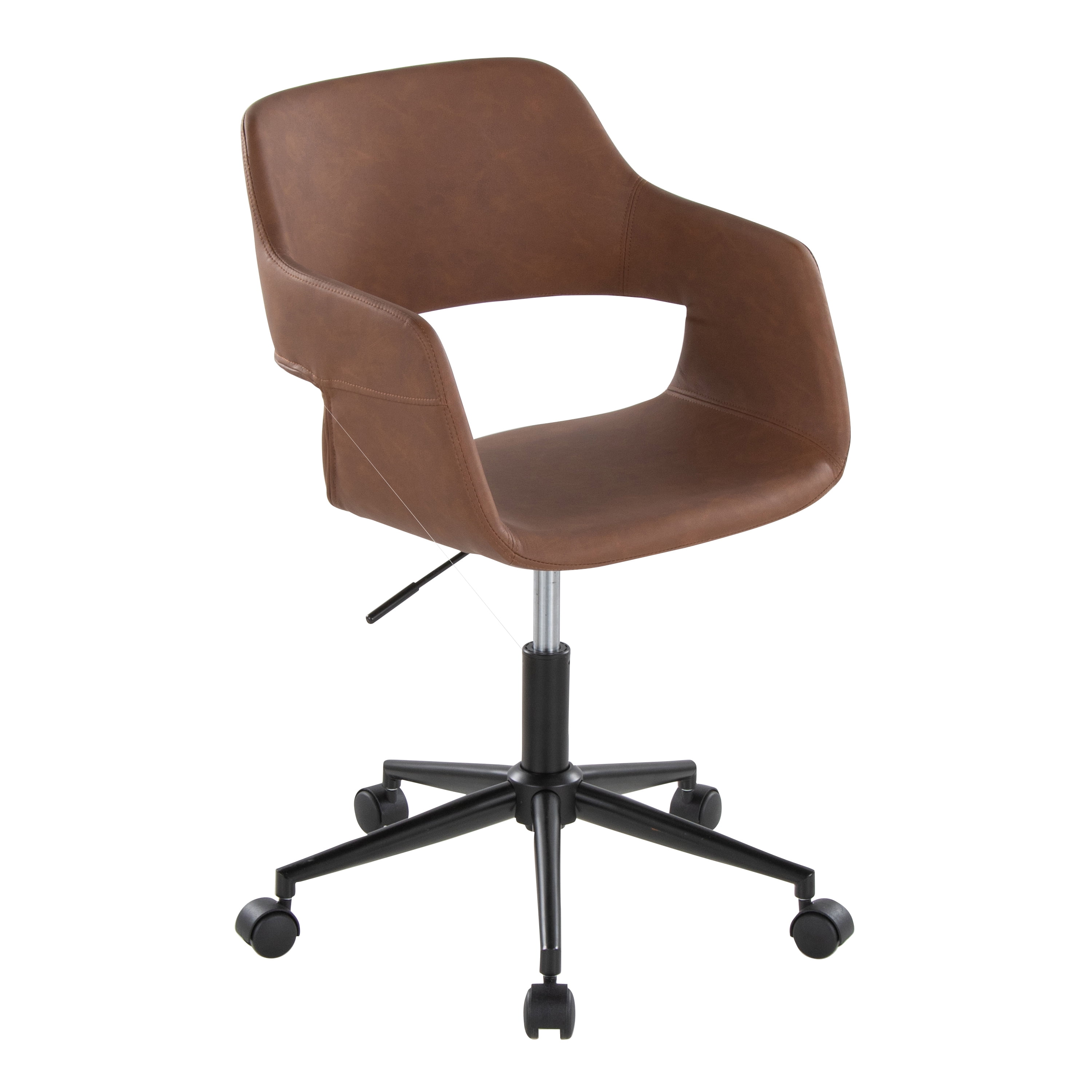 Office Chair Margarite Contemporary Task Chair in Black Metal and Brown ...