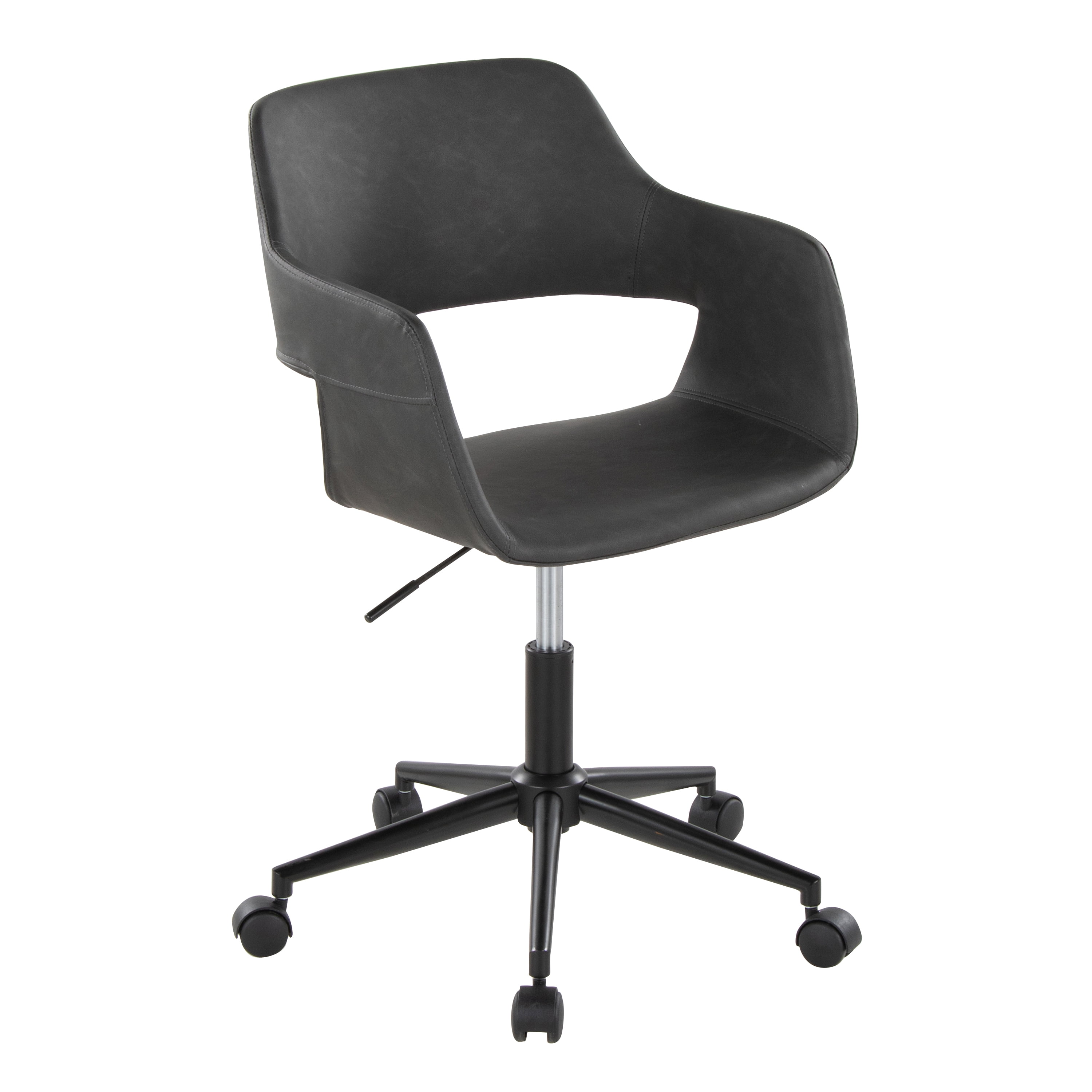 Office Chair Margarite Contemporary Task Chair in Black Metal and Grey ...