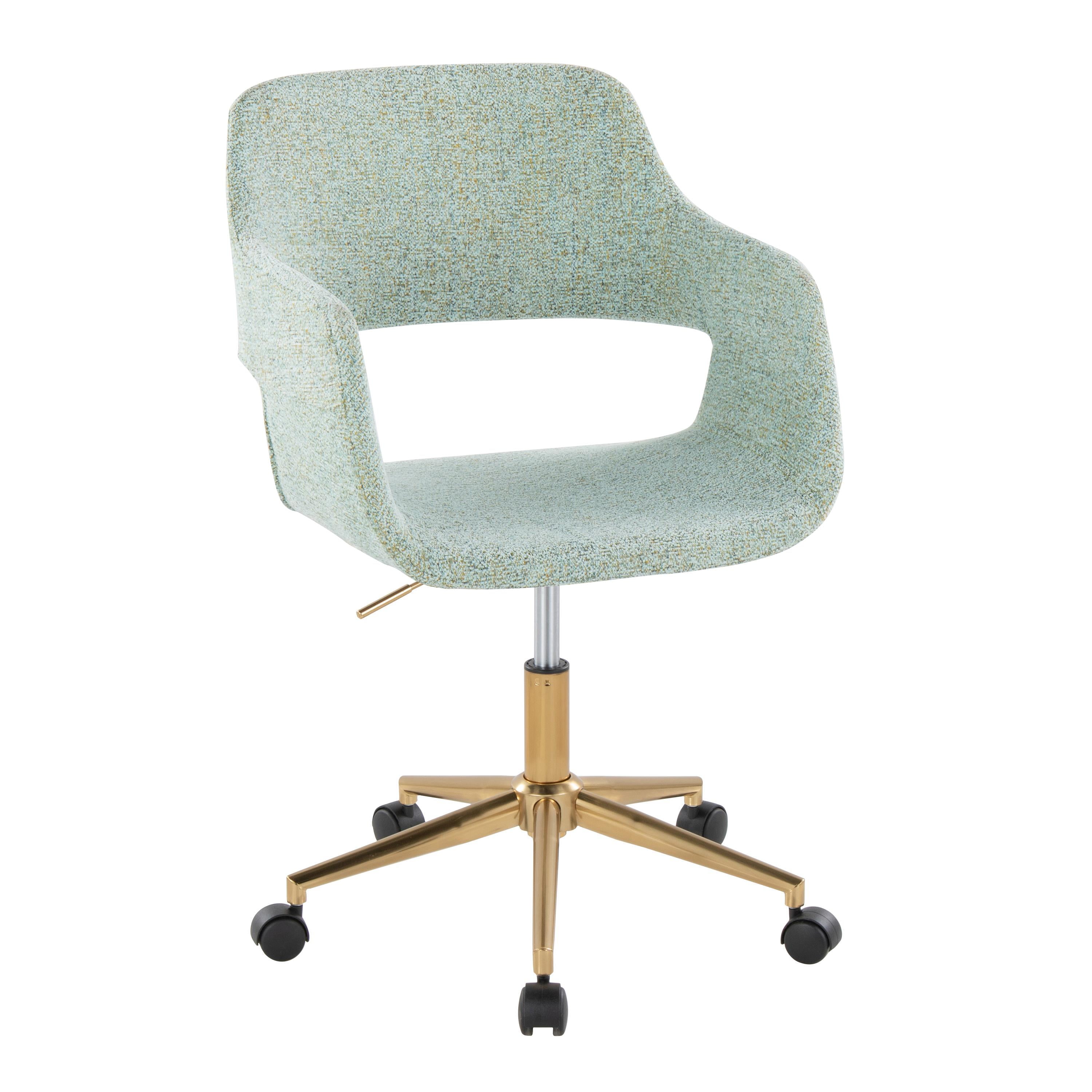 Office Chair Margarite Contemporary Task Chair in Gold Metal and Light ...