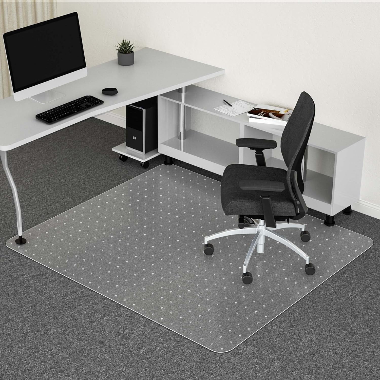 Office Chair Mat for Carpeted Floor, 45” x 53” Large Floor Protector ...