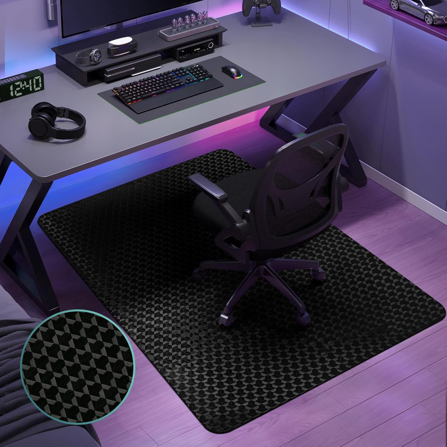 Office Chair Mat for Hard Floor, 48""x36"" Anti-Slip PVC Computer Chair ...