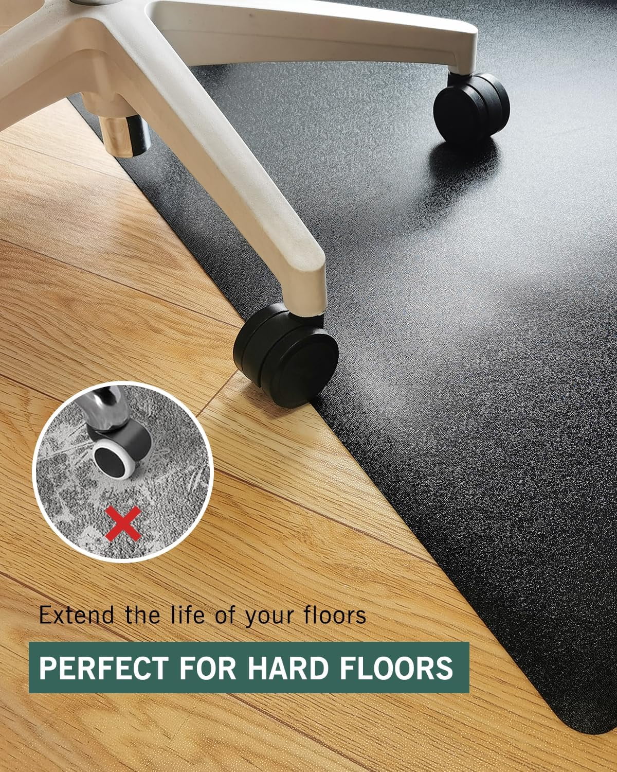 Office Chair Mat for Hard Floors, 48"x60" Anti-Slip Waterproof Floor ...