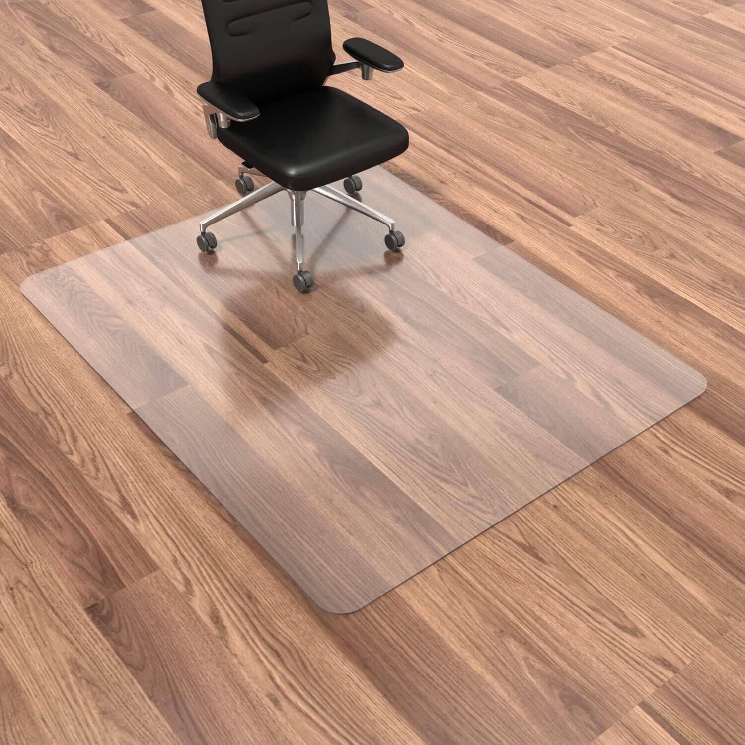 Office Chair Mat for Hardwood Floor, 53”x 45” Vinyl Desk Chair Mat ...