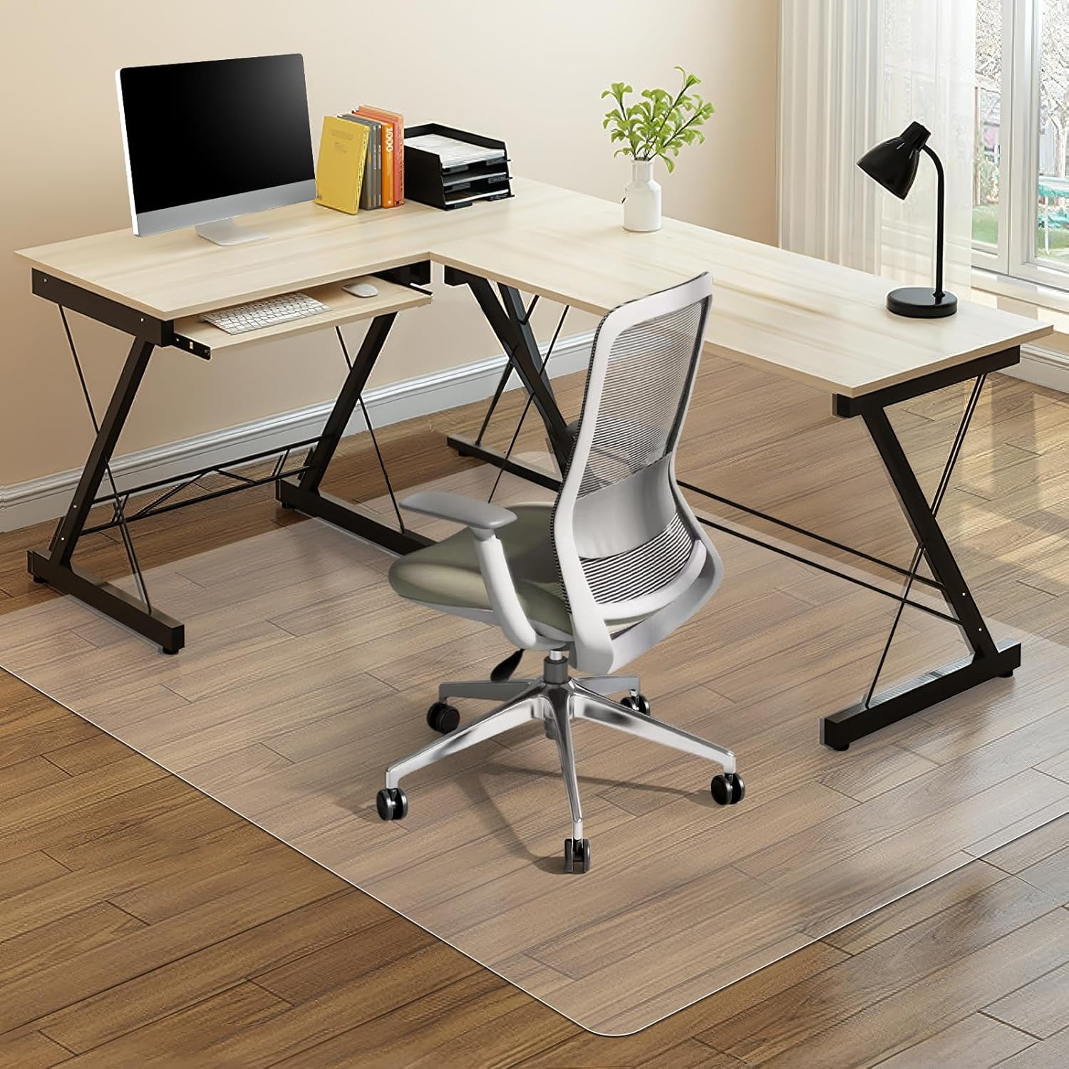 Office Chair Mat for Hardwood Floor, 63" x 51" Large Office Chair Mat ...