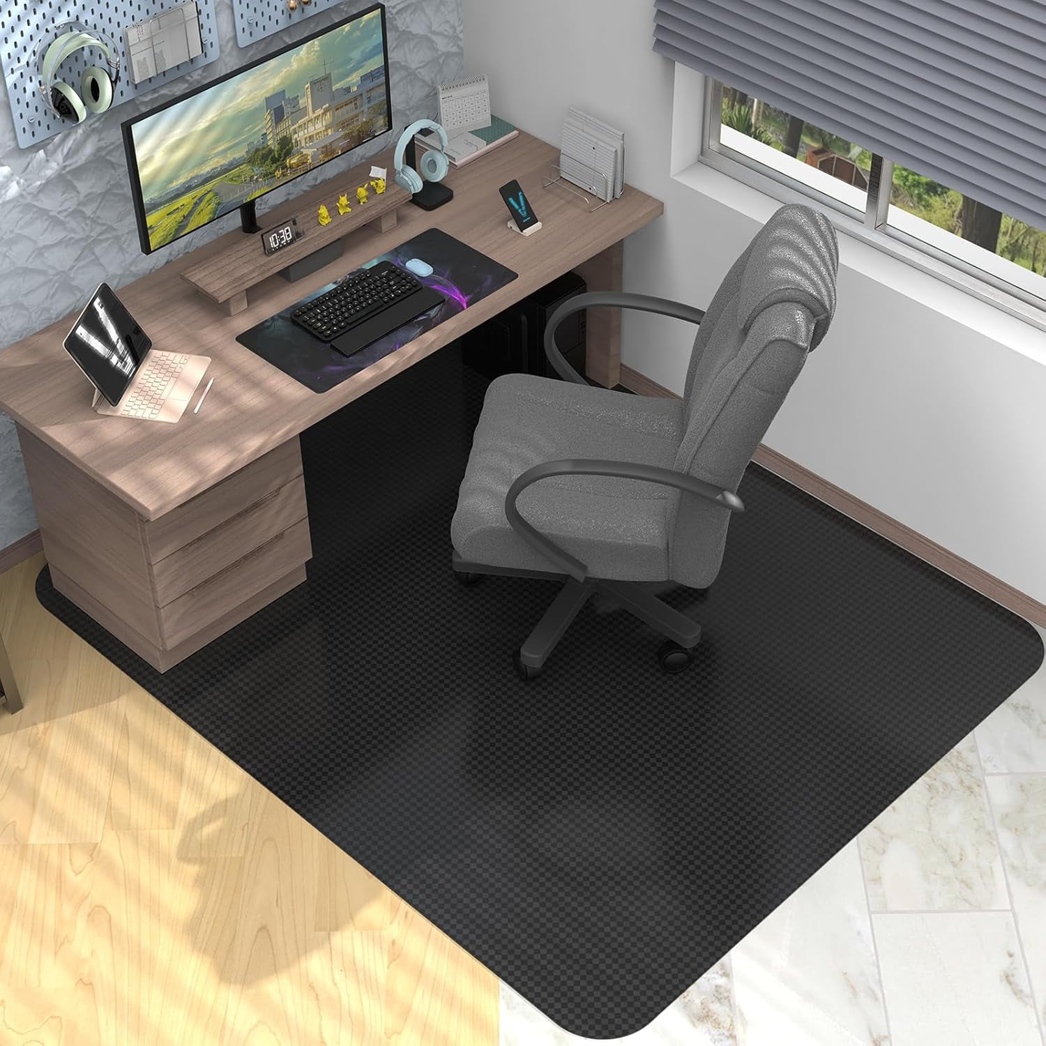 Office Chair Mat for Hardwood Floor: 63" x 51" Large Office Chair Mat ...
