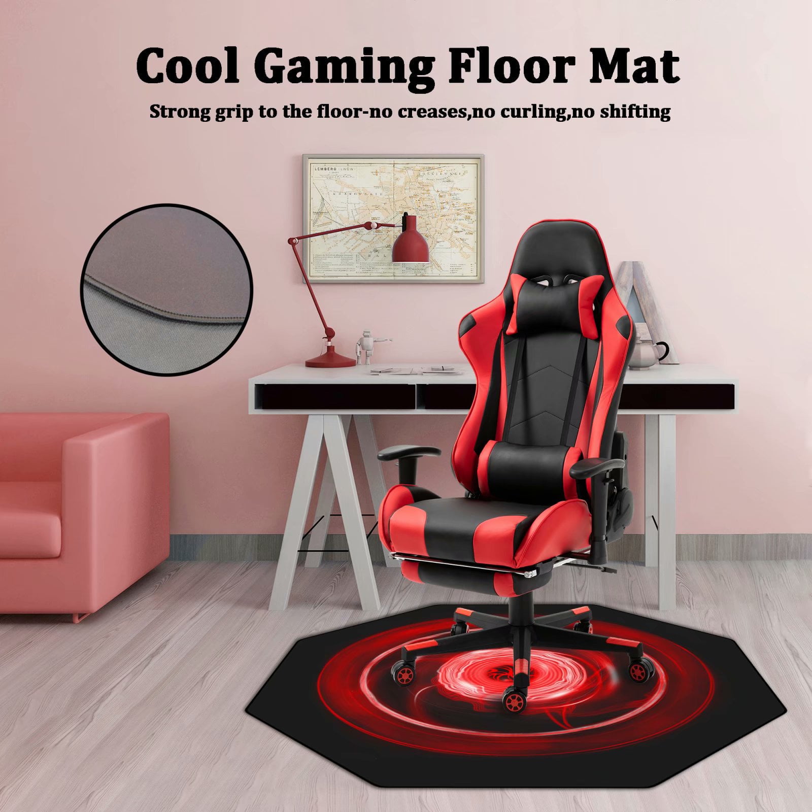 Office Chair Mat for Hardwood & Tile Floor, 45" × 45" Computer Chair ...