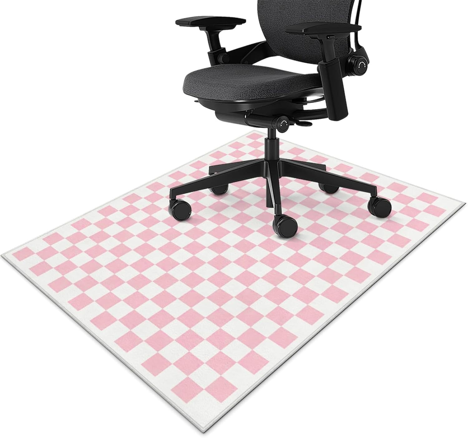 Office Chair Mat for Hardwood Floor Pink Checkered 48"x60" Computer ...