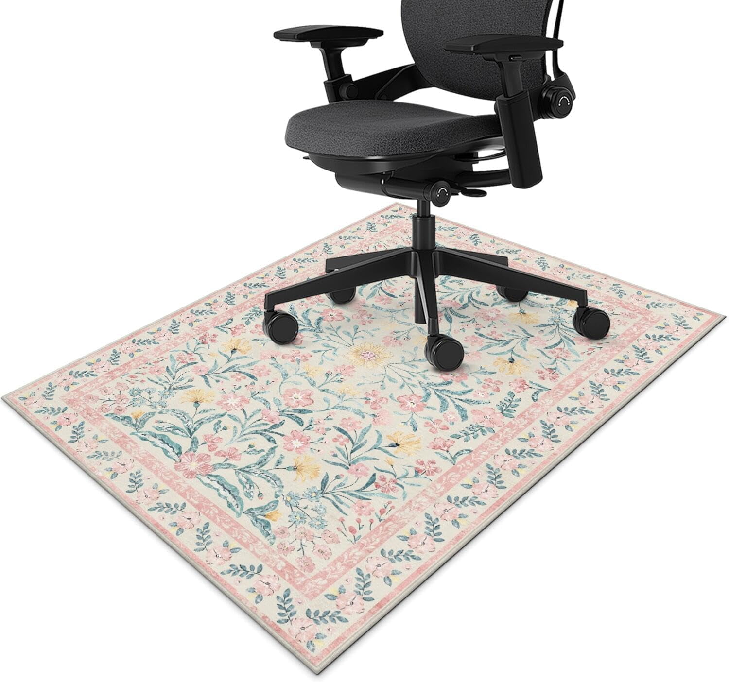 Office Chair Mat for Hardwood & Tile Floor 36"x48",Boho Blush Pink ...