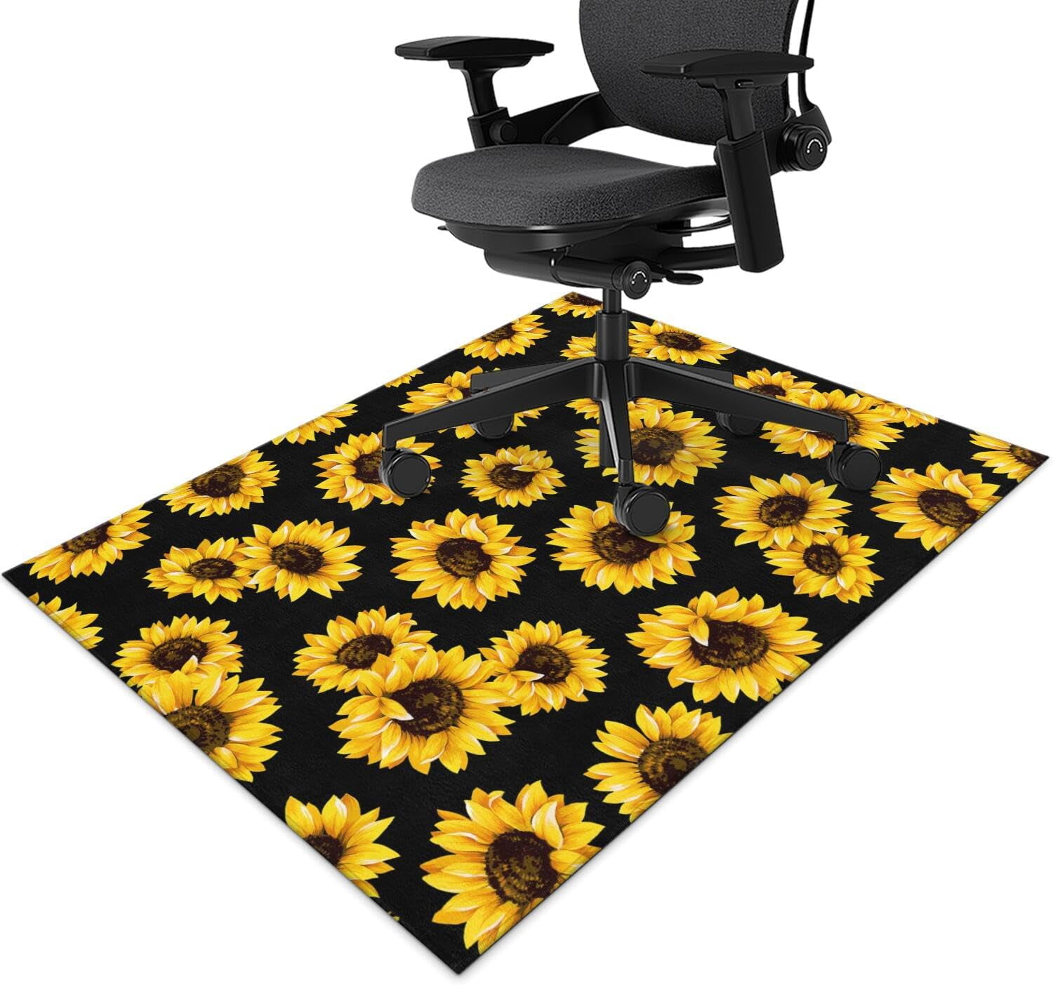 Office Chair Mat for Hardwood & Tile Floor 36"x48",Sunflower Farmhouse ...