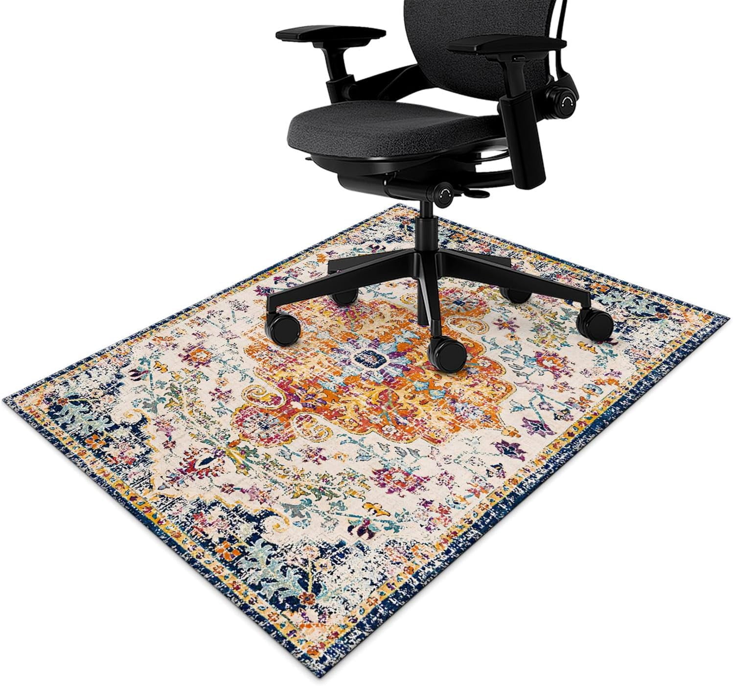 Office Chair Mat for Hardwood & Tile Floor,Boho Vintage 60"x48 ...